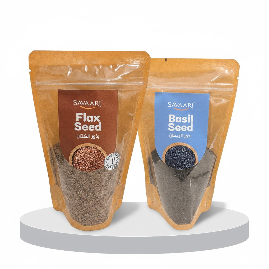 Roasted Flax 150G & Basil 150G Seeds Combo – Savaari